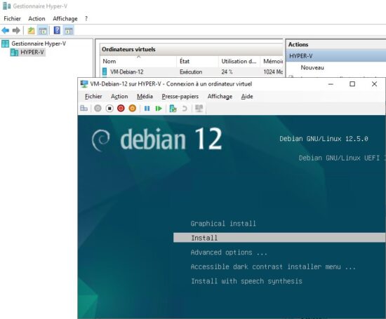Hyper-V : comment créer une VM Debian (Linux)
