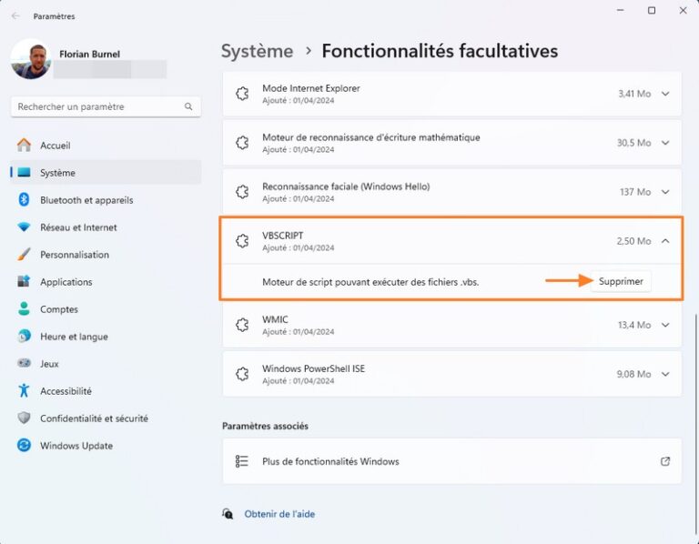 Comment désinstaller VBScript sur Windows 11