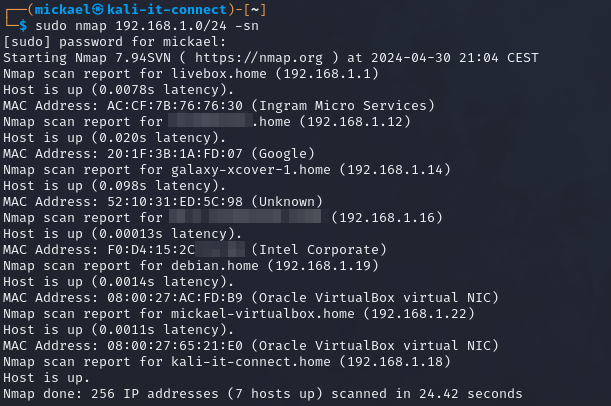 Cartographie et découverte de réseau avec Nmap