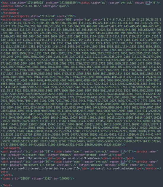 Comment gérer les données de sortie de Nmap