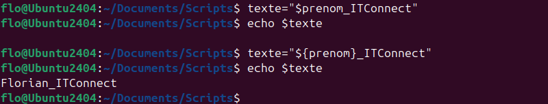 Script Bash : concaténer des chaines de caractères