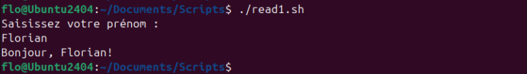 Script Bash : comment lire la saisie d'un utilisateur