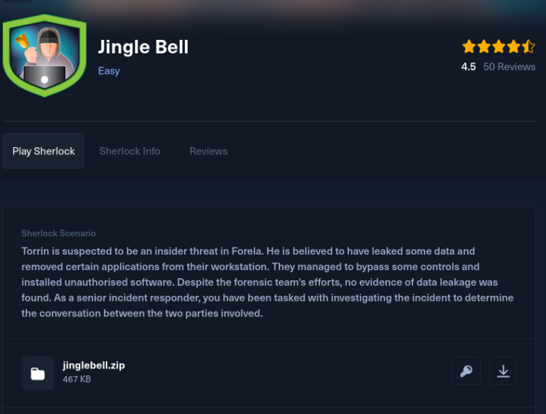 Hack the Box - Sherlocks : découverte et solution de Jingle Bell