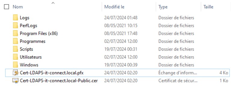 Active Directory : LDAPS avec un certificat autosigné
