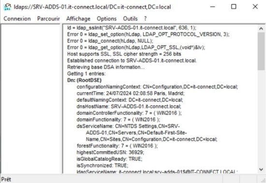 Active Directory : LDAPS avec un certificat autosigné