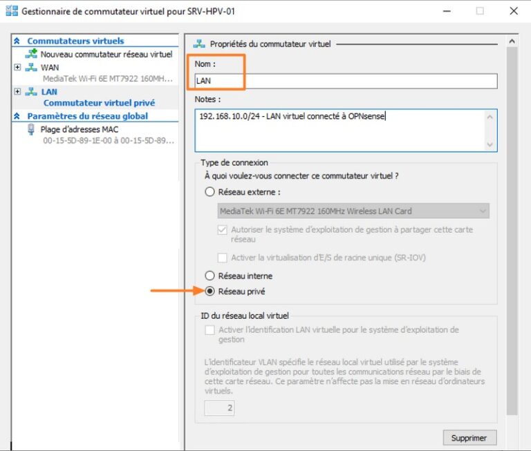 Hyper-V : créer un lab virtuel avec OPNsense