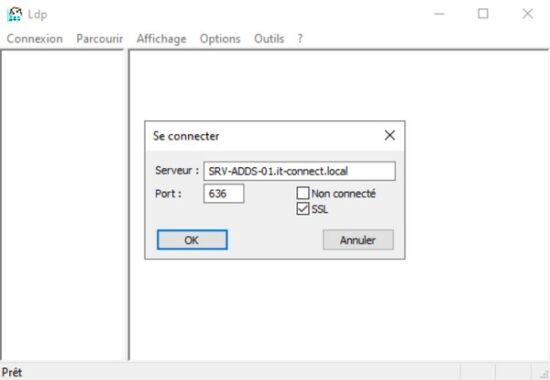 Active Directory : LDAPS avec un certificat autosigné