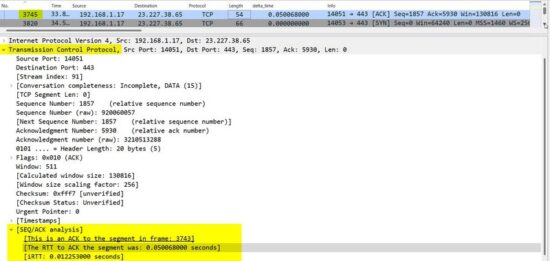 Découverte du RTT réseau et analyse avec Wireshark