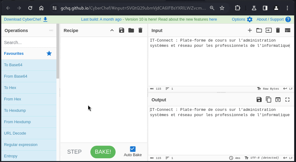 CyberChef - Boite à outils pour la cybersécurité