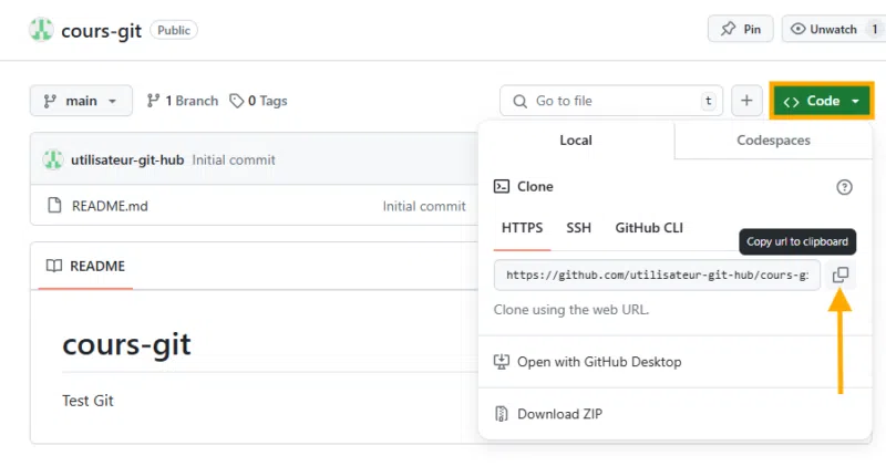 Travailler en local sur un dépôt GitHub avec Git