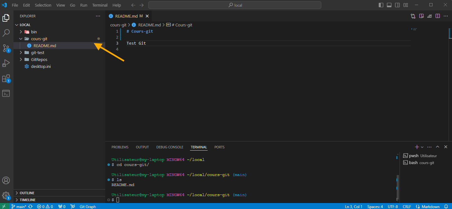 Travailler en local sur un dépôt GitHub avec Git