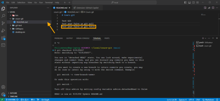 Travailler en local sur un dépôt GitHub avec Git