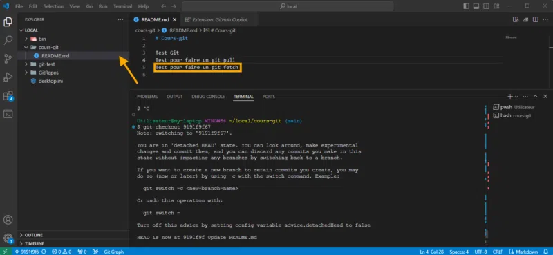 Travailler en local sur un dépôt GitHub avec Git