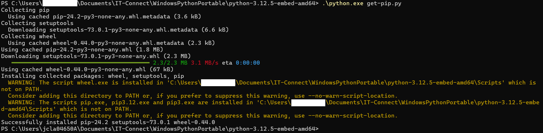 Créer un environnement Python portable sur Windows