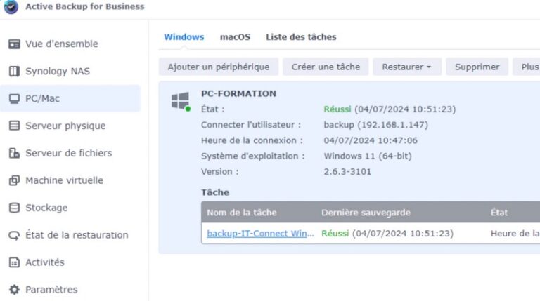 NAS Synology - Comment sauvegarder Windows sur son NAS