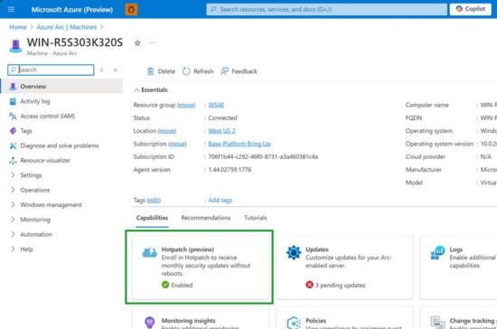 Testez le Hotpatching sur Windows Server 2025 dès maintenant