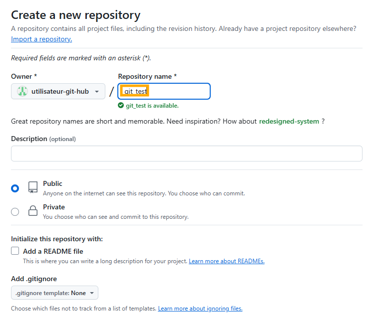 Configurer un dépôt Git local pour utiliser un dépôt GitHub