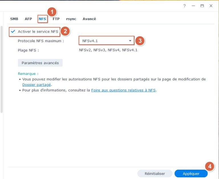 NAS Synology - Comment configurer un partage NFS