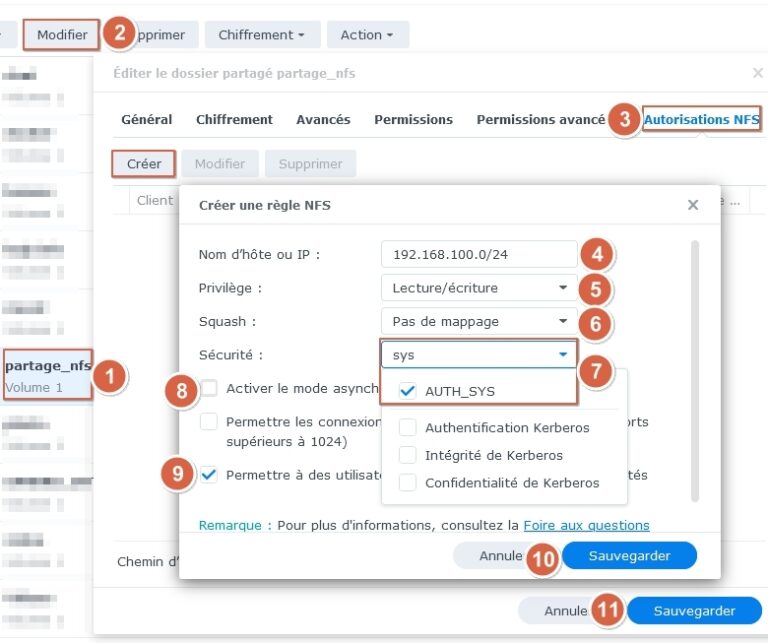NAS Synology - Comment configurer un partage NFS