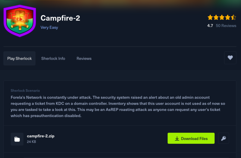 Hack the Box - Sherlocks : solution de Campfire-2