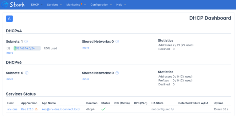 Stork : une interface pour surveiller son serveur DHCP Kea
