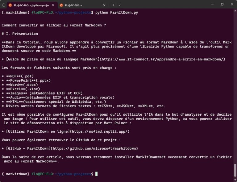 Comment convertir un fichier au format Markdown