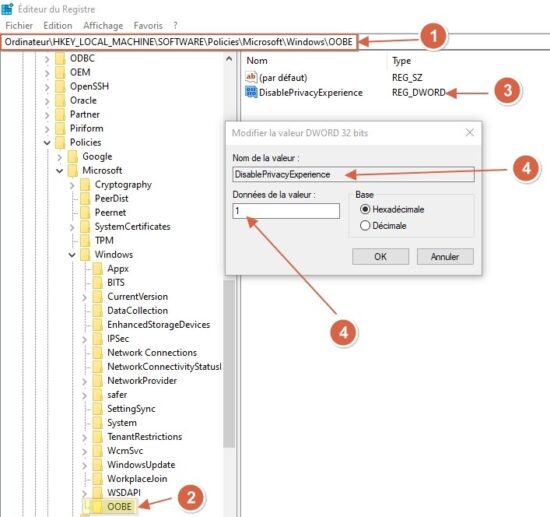 Windows - Désactiver l’écran des paramètres de confidentialité au ...