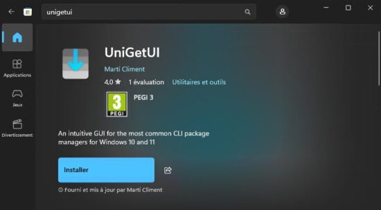 UniGetUI pour Windows - Installer et mettre à jour les apps facilement