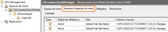 Windows Server 2025 - Configurer un espace de noms DFS
