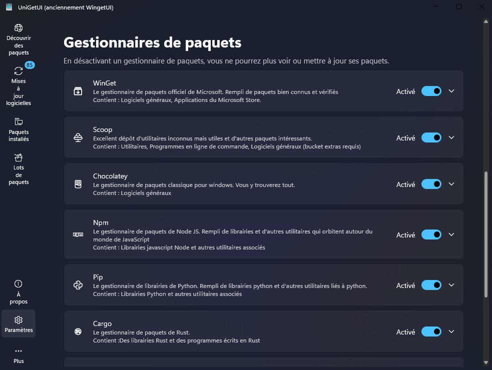 UniGetUI pour Windows - Installer et mettre à jour les apps facilement