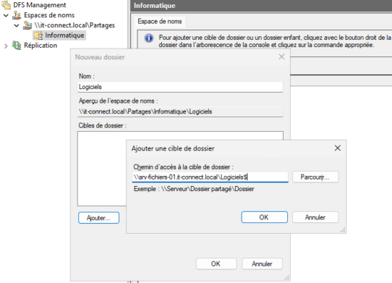 Windows Server 2025 - Configurer un espace de noms DFS