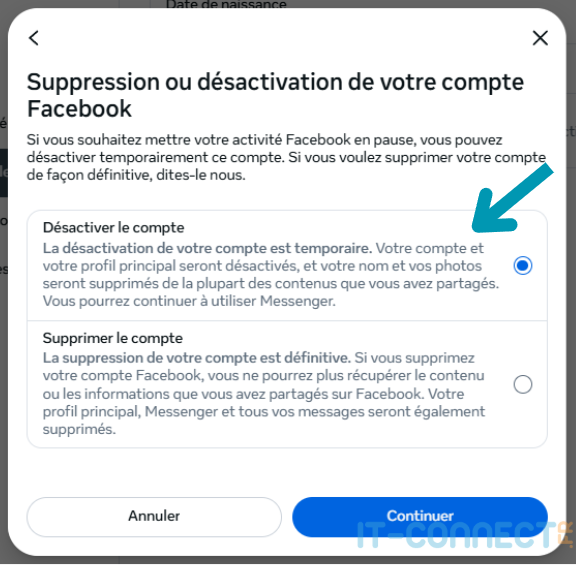 Facebook : comment désactiver ou supprimer son compte