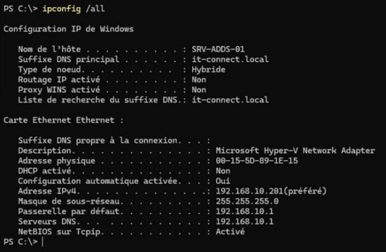 Comment configurer une interface réseau sur Windows Server