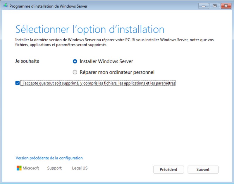Installation pas à pas de Windows Server 2025