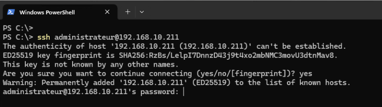 Utiliser l’accès distant SSH sur Windows Server 2025