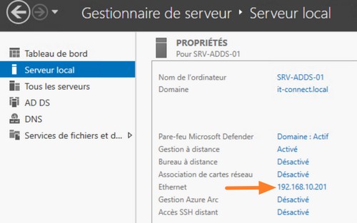 Comment configurer une interface réseau sur Windows Server