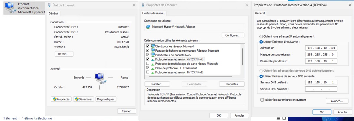 Comment configurer une interface réseau sur Windows Server