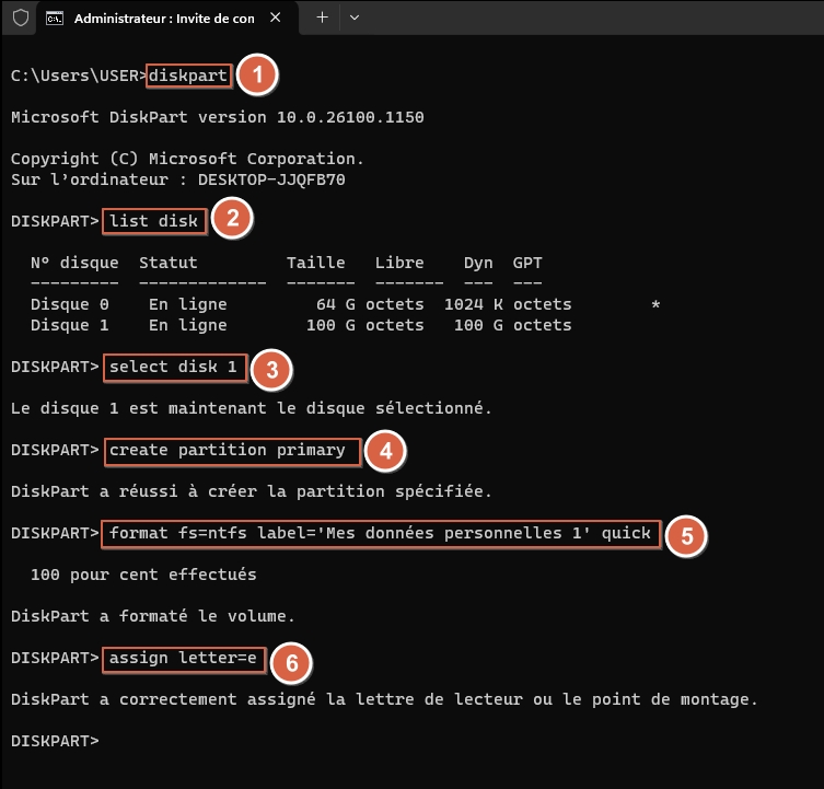Windows : créer un volume avec Diskpart ou PowerShell