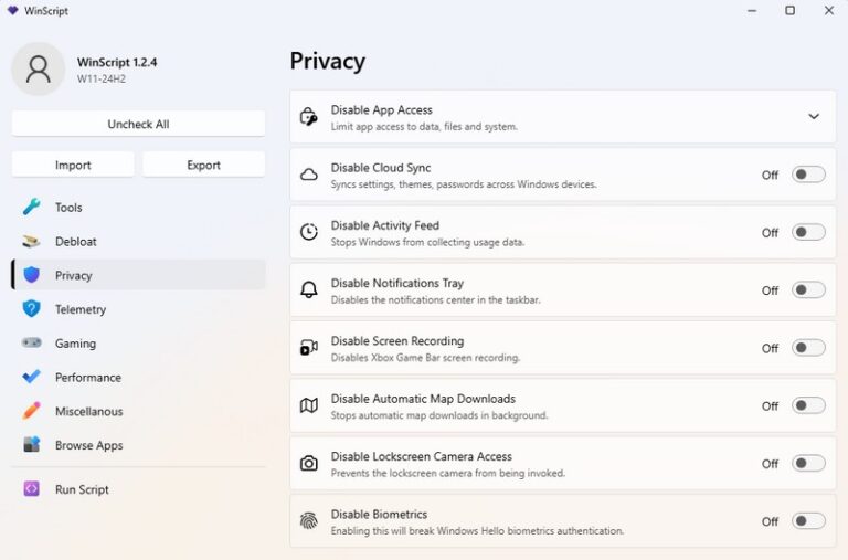Debloat Windows 11 facilement avec WinScript
