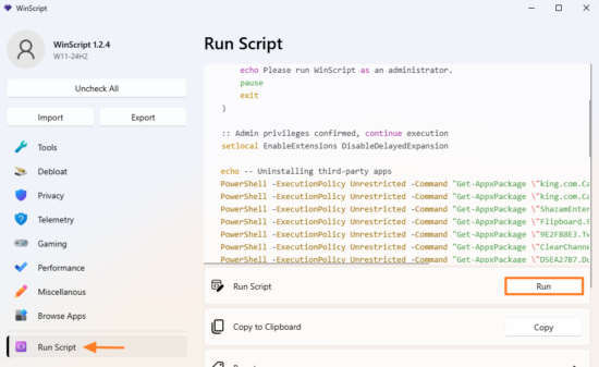 Debloat Windows 11 facilement avec WinScript