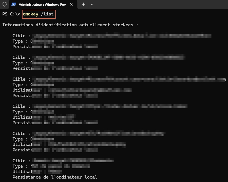 Gestionnaire d'identification Windows : ajouter ou supprimer des identifiants