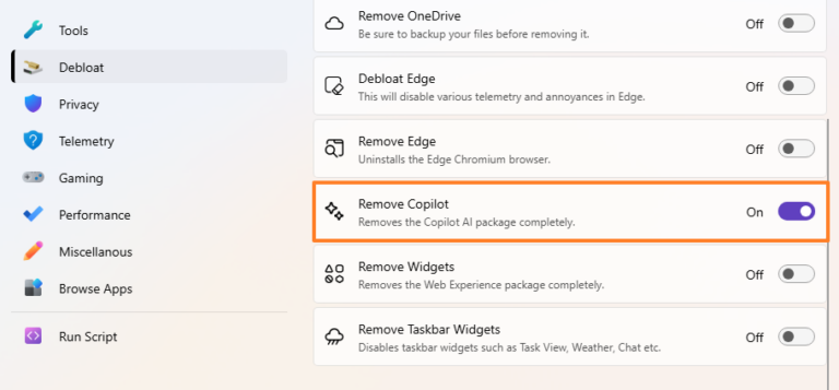 Debloat Windows 11 facilement avec WinScript