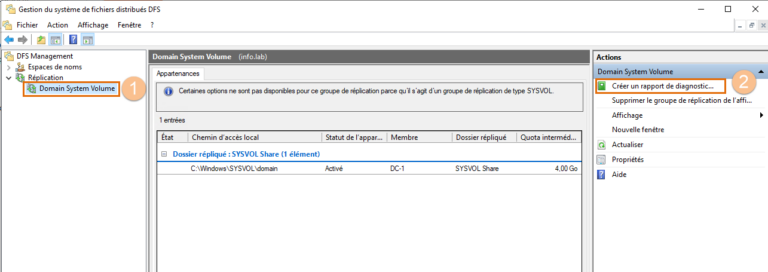Réparer et restaurer le Sysvol de l'Active Directory