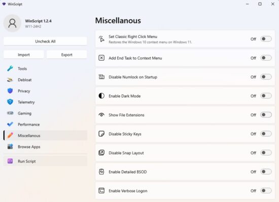 Debloat Windows 11 facilement avec WinScript
