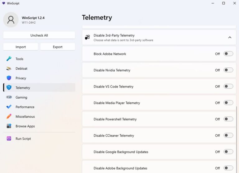 Debloat Windows 11 facilement avec WinScript