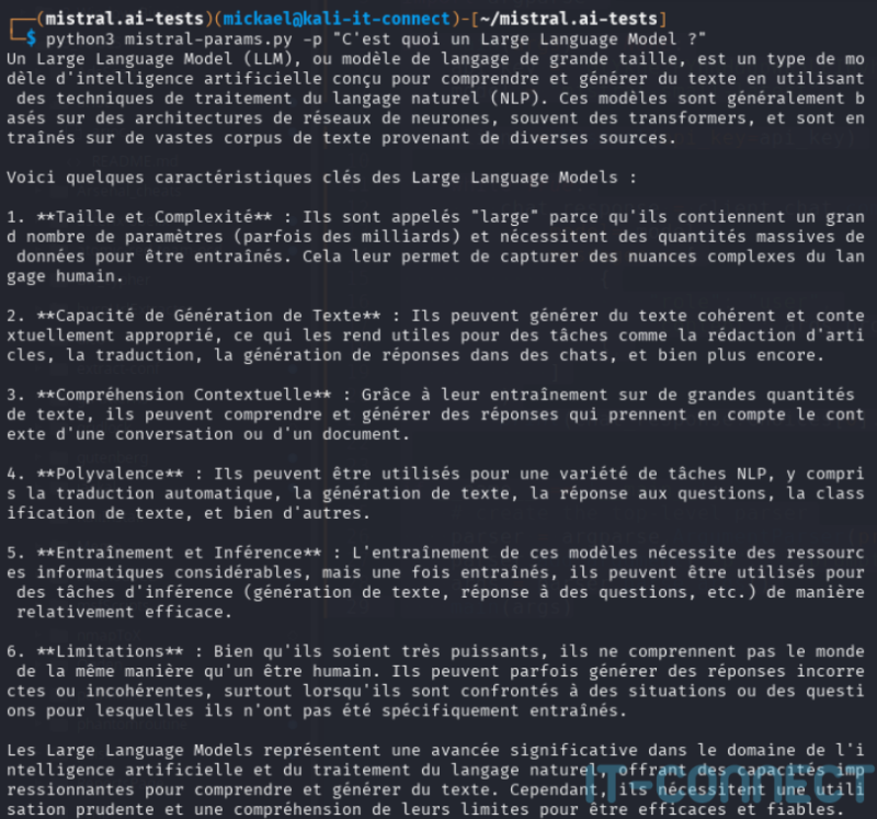 Guide pour utiliser l’API de Mistral AI en Python