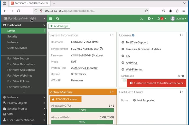 Créer un pare-feu FortiGate VM dans GNS3 pour faire un Lab