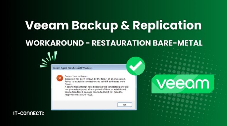 Veeam : problème de connexion avec le média de restauration, que faire