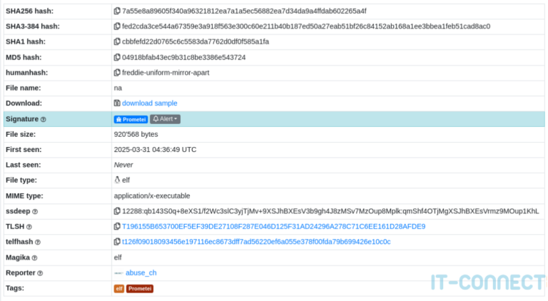 MalwareBazaar : Ça ressemble à quoi, un malware