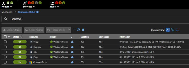 Centreon : supervision des serveurs Windows avec SNMP